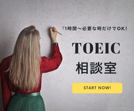 1時間〜OK！必要な時だけTOEICを教えます 必要なときだけ頼れる！あなたのTOEICの悩みをスグに解決