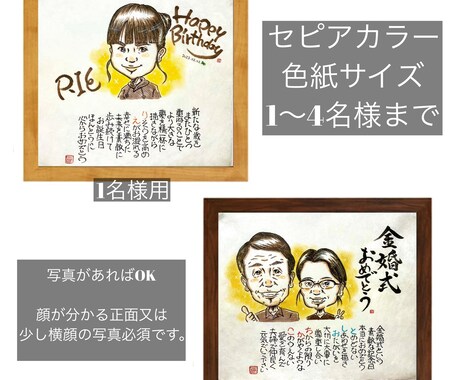 あなたの似顔絵とお名前で詩を書きます 似顔絵と詩が融合した似顔絵詩をお届け | 似顔絵作成 | ココナラ