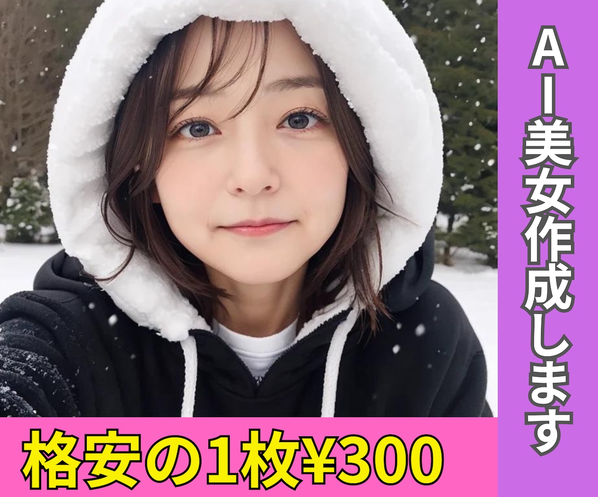 AI美女を1枚¥300にて生成代行します 格安でリアルなAI美女画像の作成代行