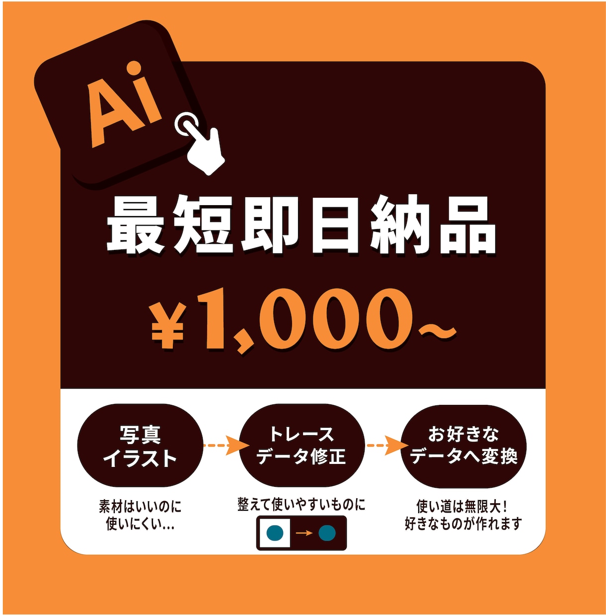 最短即日納品・修正無制限で画像をデータ化します 手描きイラスト・図面・ロゴなどをトレースいたします