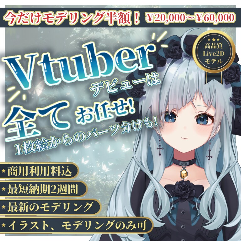 先着2件半額 Vtuberモデリング制作致します 低価格で高クオリティ、貴方の理想をお届けします！