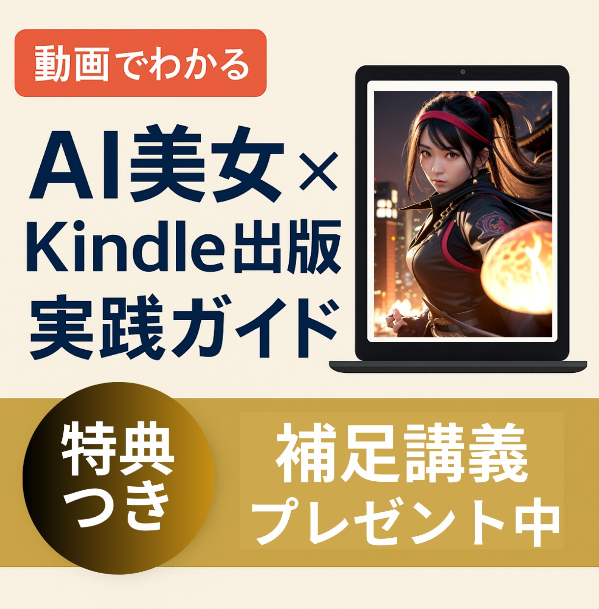 AI美女×Kindle出版を動画で学べます AI美女生成〜出版まで、ゼロから実例ベースで丁寧に解説します