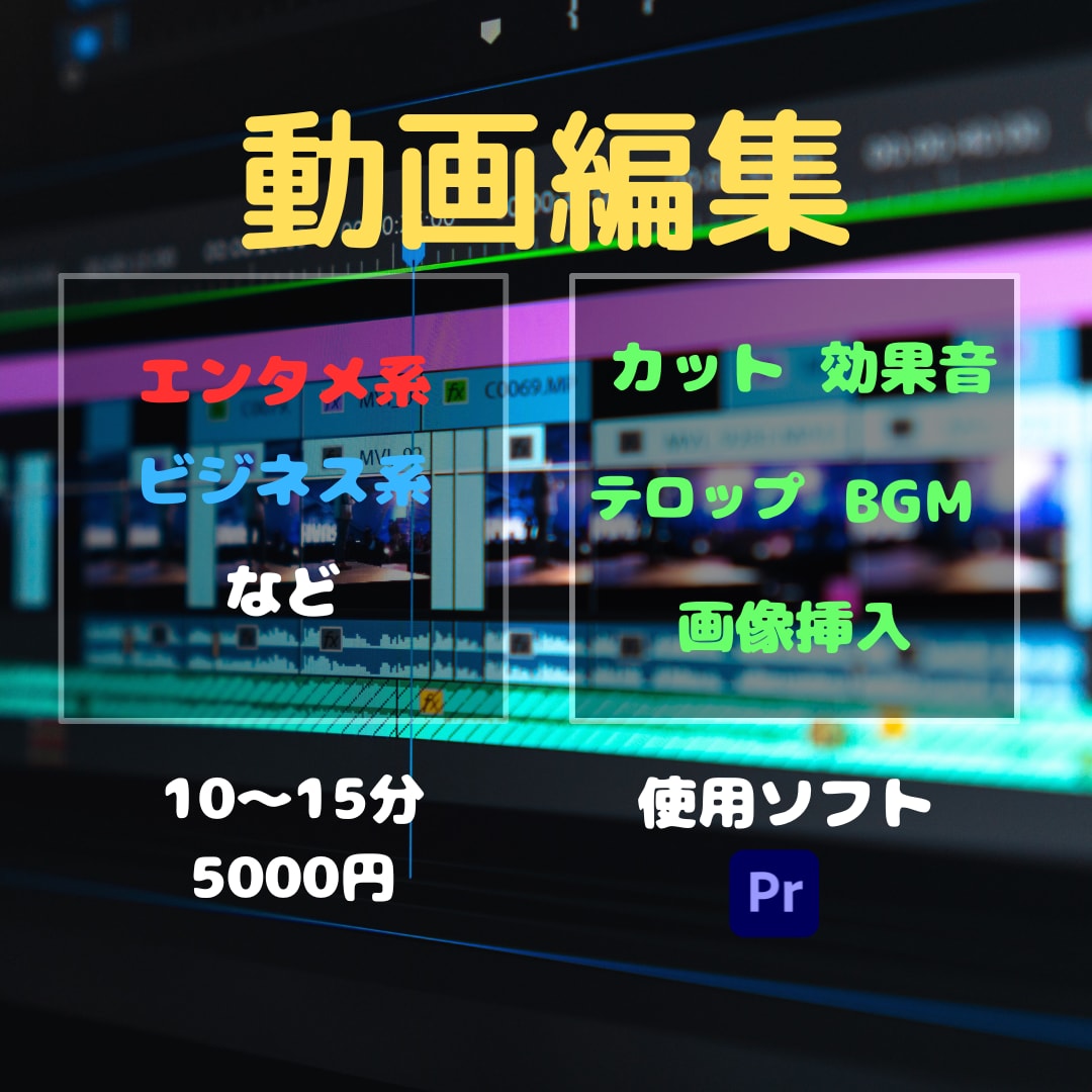 YouTubeとショート動画編集いたします カット テロップ SE/BGM 効果音 画像挿入ができます。 | 動画編集 | ココナラ