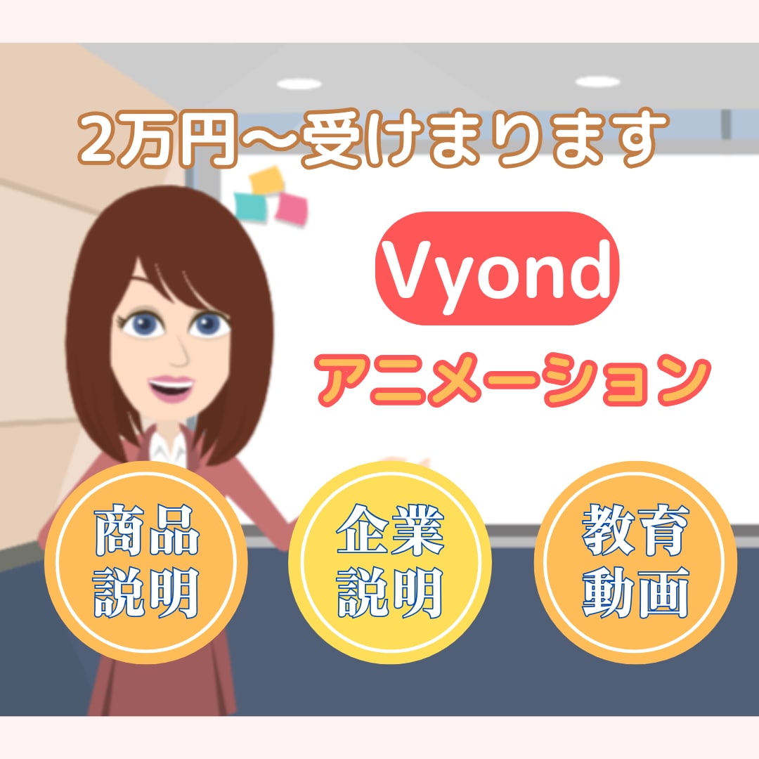 Vyondアニメーションで解りやすく伝えます 初めてのお客様／2万円～アニメーション動画制作を承ります！