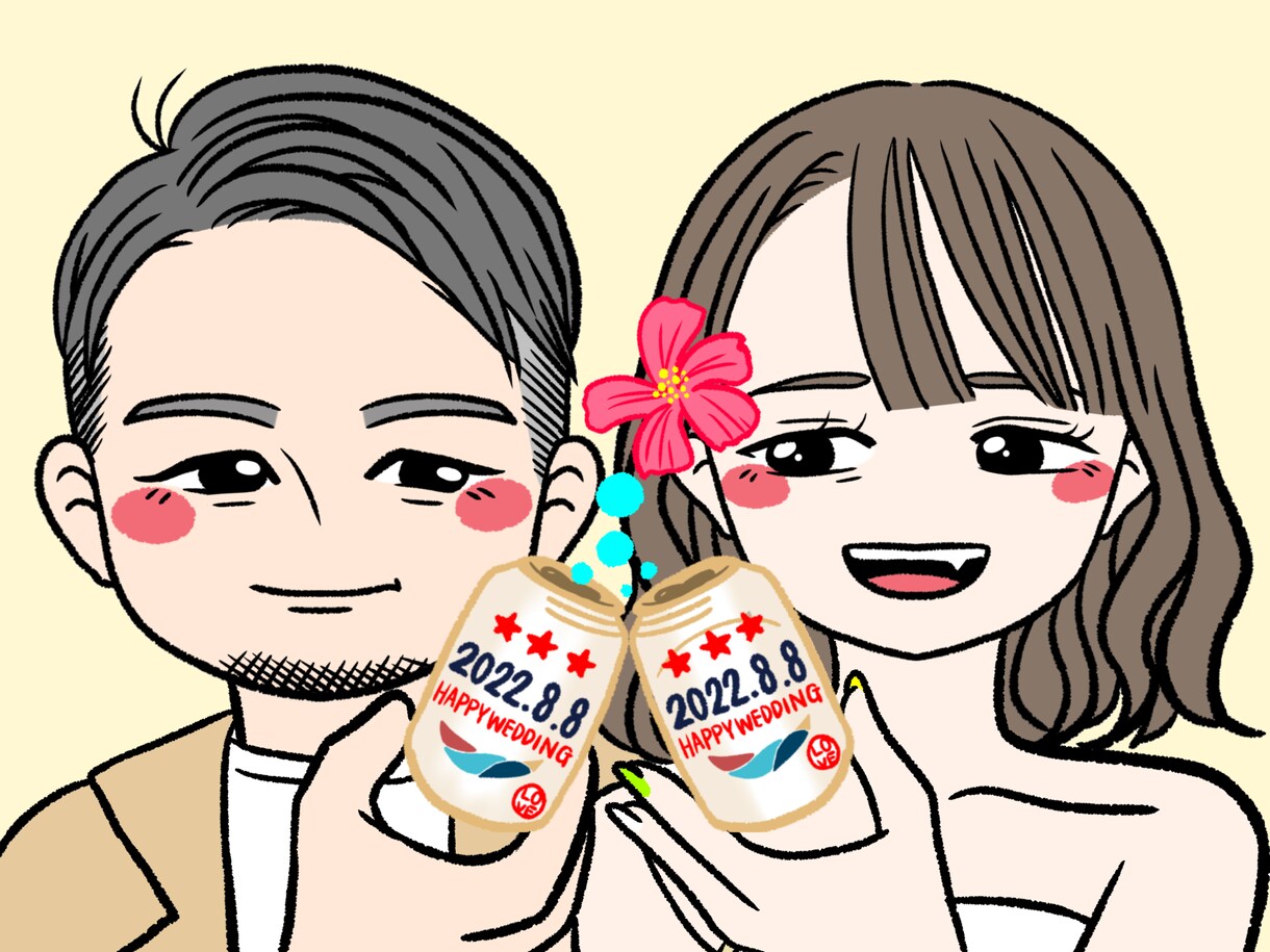 明るくポップな似顔絵を描きます リアルすぎない可愛いデフォルメ似顔絵 | 似顔絵作成 | ココナラ