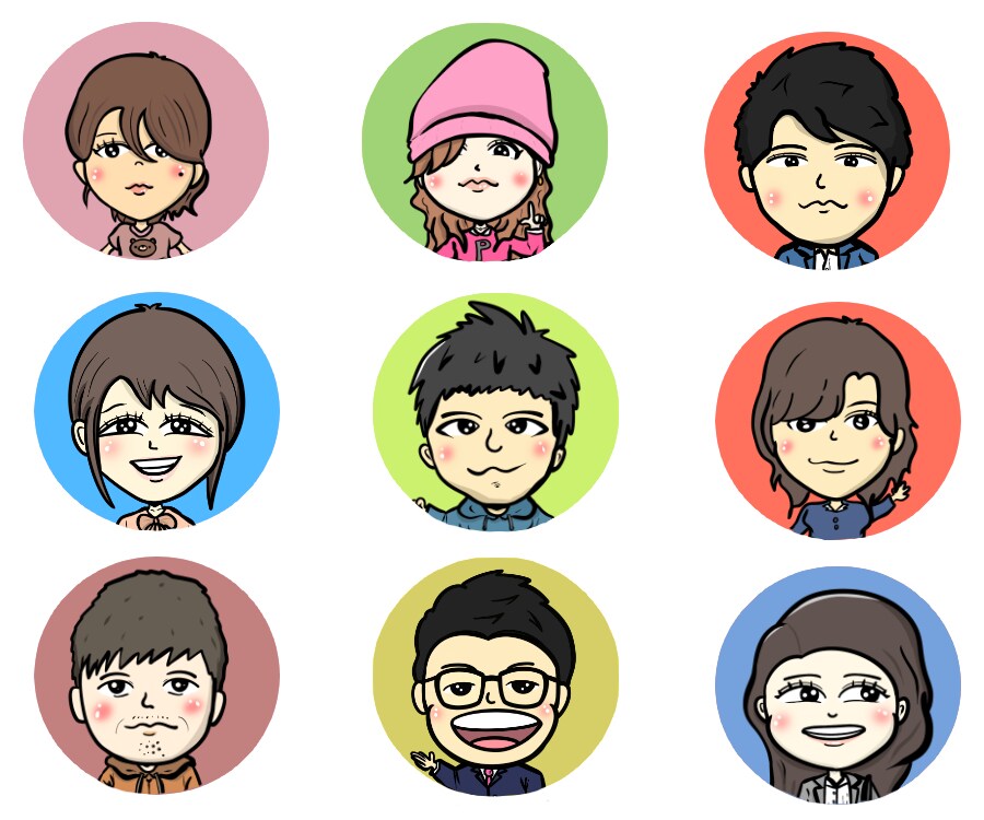 可愛くポップなデフォルメ似顔絵描きます アイコンやビジネス用にピッタリな似顔絵です！ | 似顔絵作成 | ココナラ