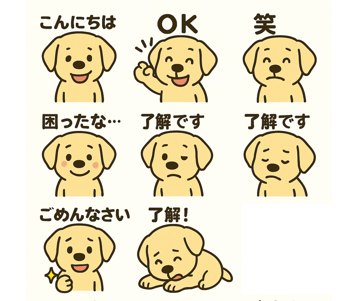 愛犬のお写真からLINEスタンプ作成します 24時間以内に納品！愛犬スタンプ8個セット | ココナラ
