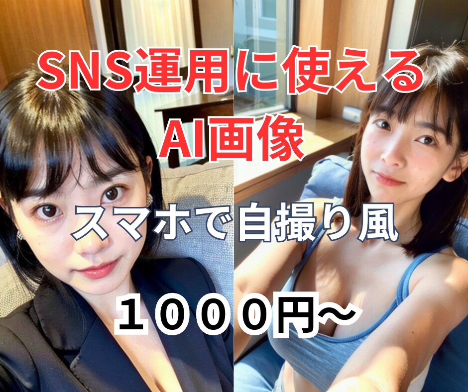 自撮り風のAI画像を作成いたします SNS運用などで使える、自然な画質の自撮り風AI画像です。