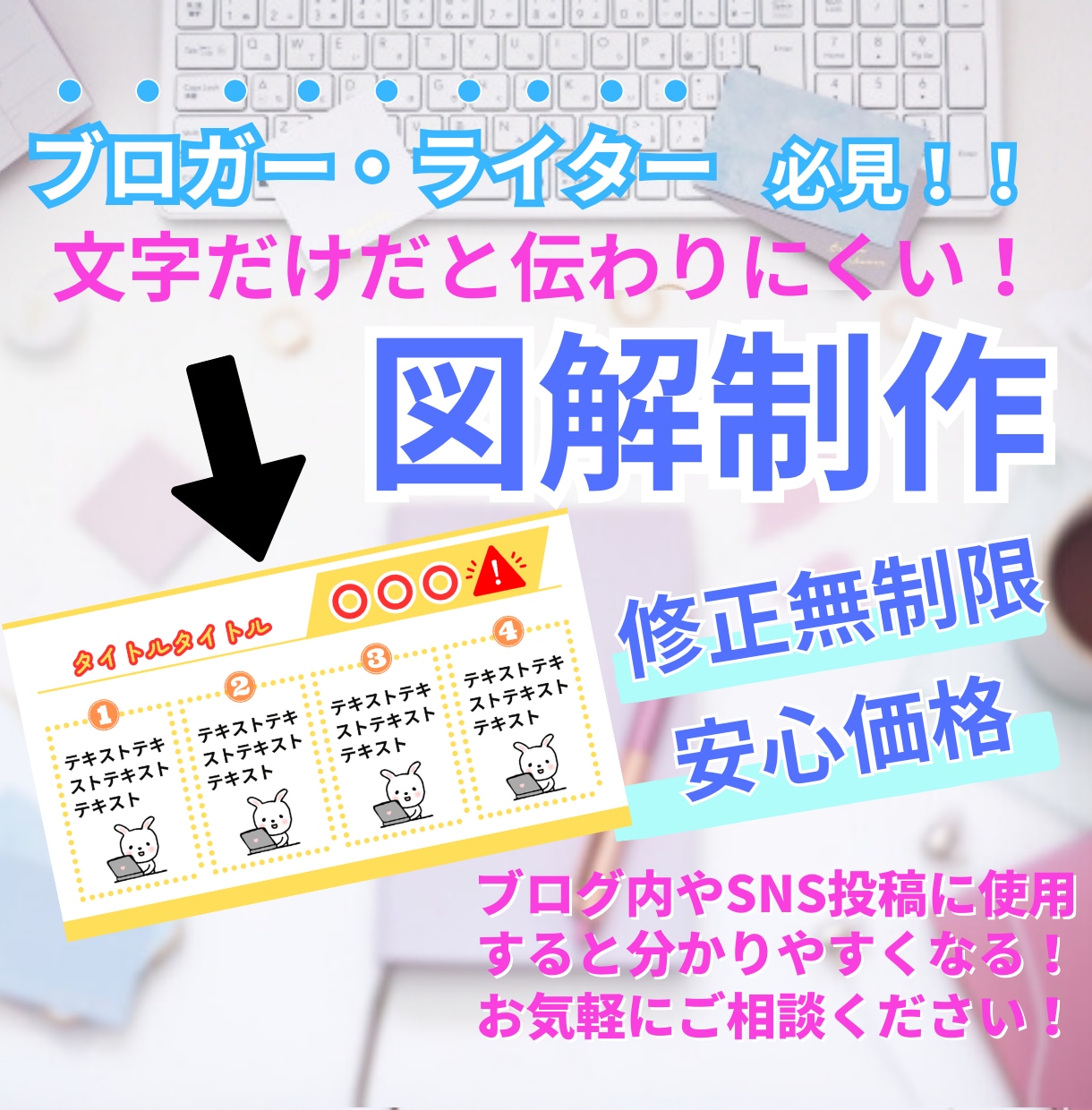 あると分かりやすい！図解制作します ブログ内やSNSでの投稿で図解があると伝わりやすくなります！