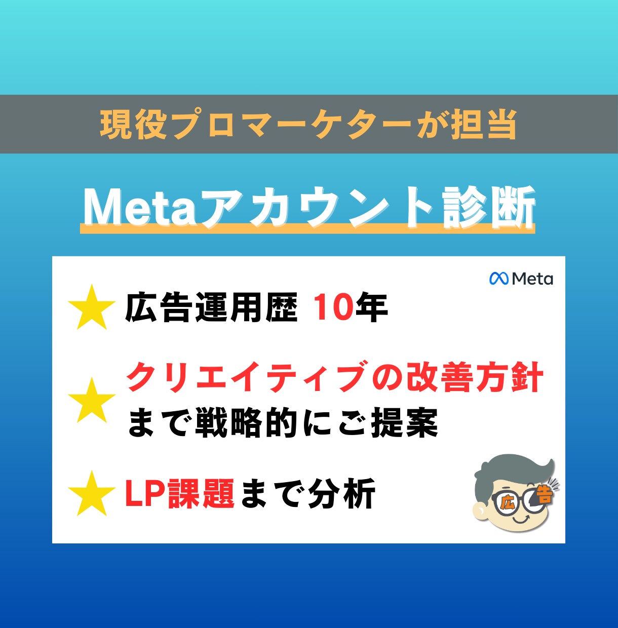 Meta広告のアカウント診断します クリエイティブ・ターゲティング・配信戦略をプロ視点で診断 | ココナラ