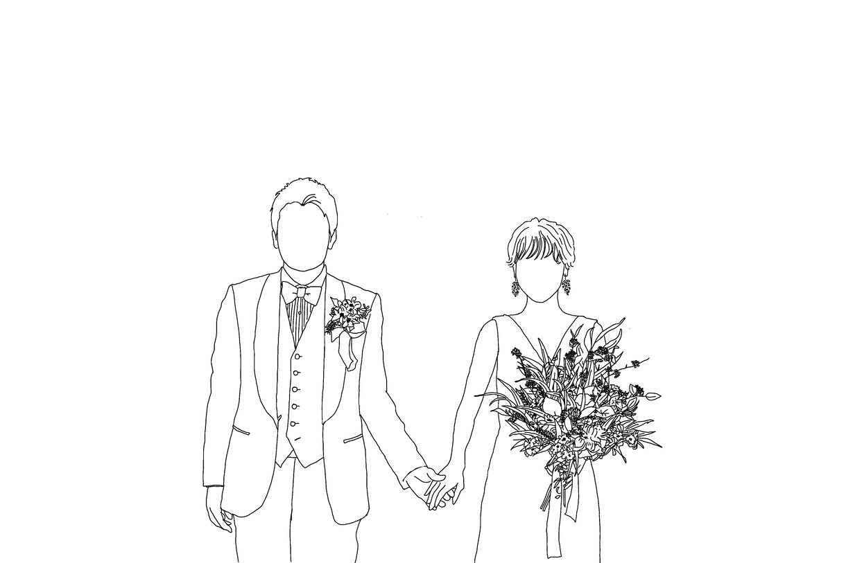 ペーパーアイテムで使用可能なイラストを作成します 自身の結婚式ペーパーアイテム作成の経験を活かした線画イラスト イラスト作成 ココナラ