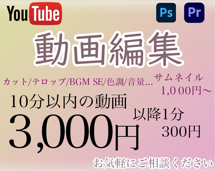 YouTube/SNS動画編集をします 高品質なYouTube動画SNS動画を編集いたします | ココナラ