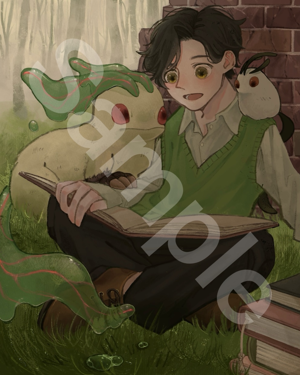 1枚絵制作いたします オリジナルのクリーチャーを取り入れた洋風イラスト