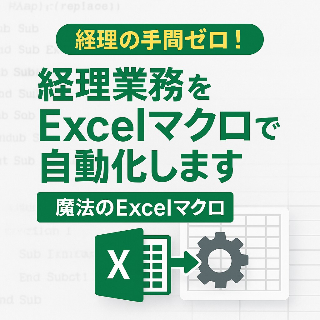 経理業務をExcelマクロで自動化します 経理の手間ゼロ！魔法のExcelマクロ