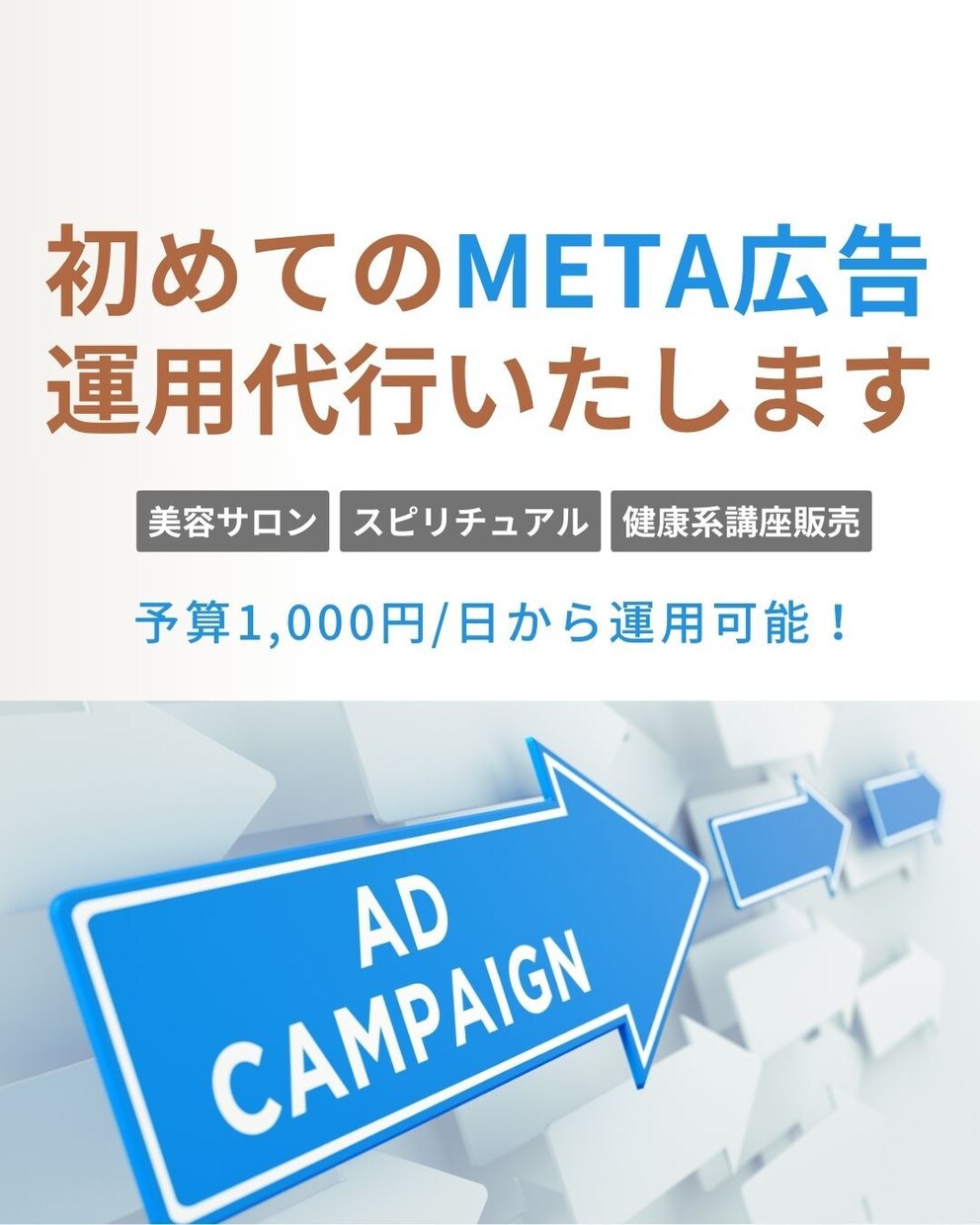 予算1,000円/日からMETA広告運用代行します 少額からMETA広告を試してみたい方へ | ココナラ