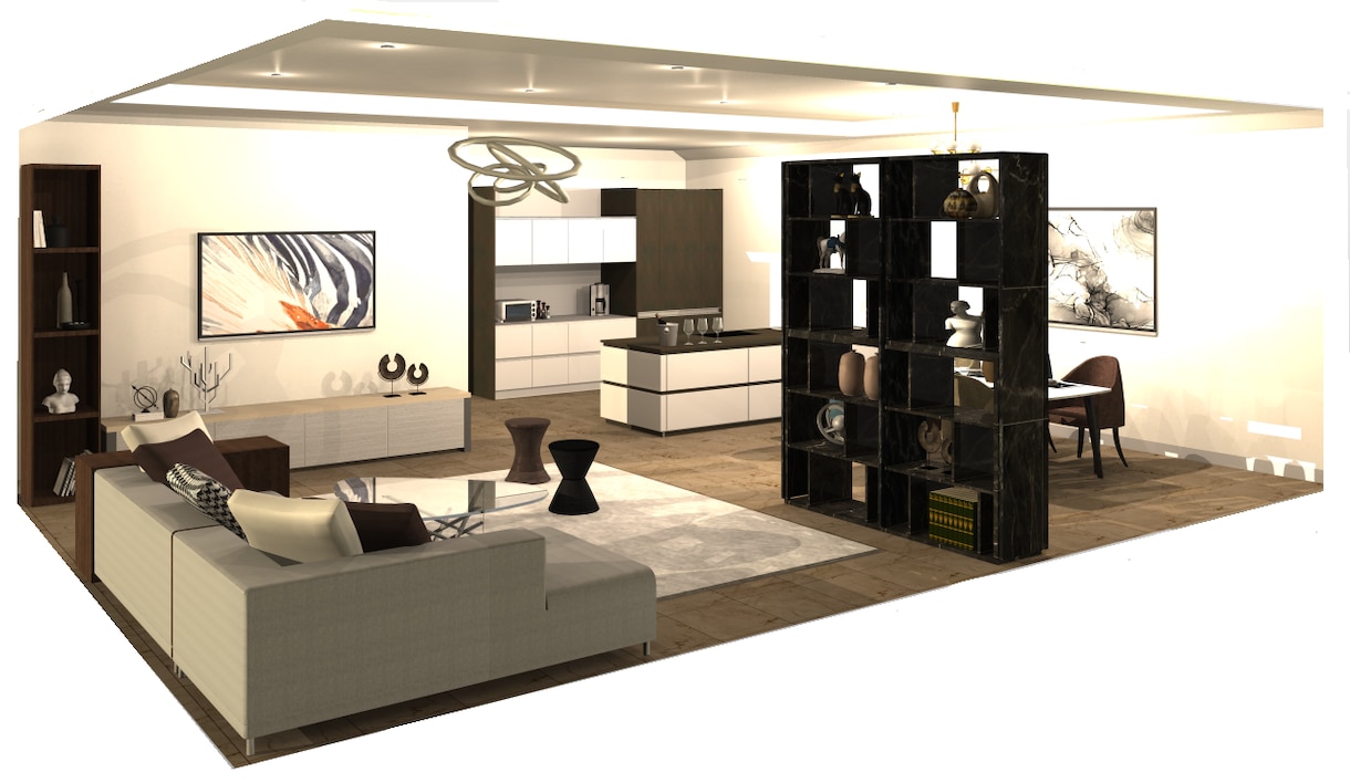 お部屋のインテリア3Dパース作成します 雰囲気だけでも見てみたい！という方にお勧めです