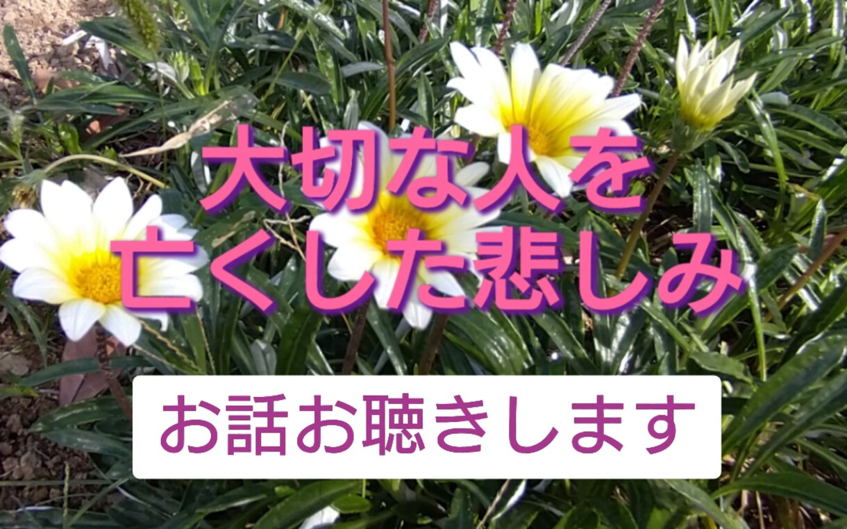 大切な人を亡くした悲しみなどお気持ちお聞きします ＊死別の悲しみを乗り越えるためにあなたの心に寄り添います＊ 話し相手・愚痴聞き ココナラ 1206