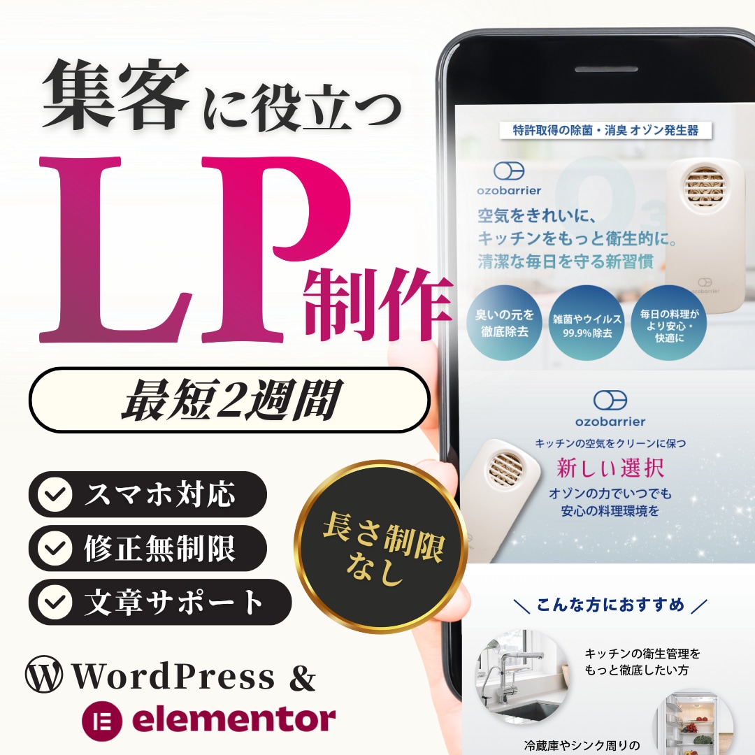 集客に役立つ！LP制作いたします 実績多数。Wordpress×ElementorでLP制作 | ココナラ