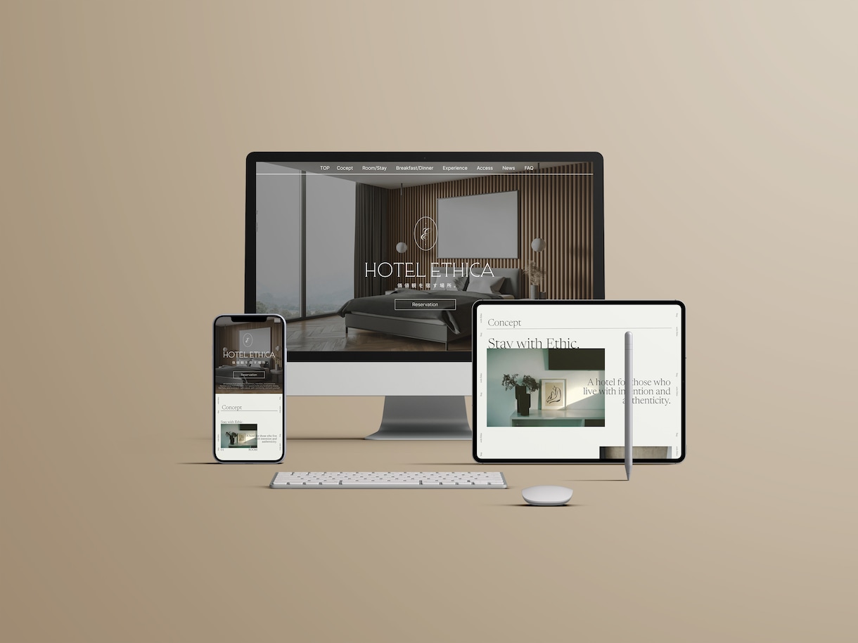 トレンド感、海外感のあるHP / LP制作します レスポンシブ対応、studio実装もご相談ください