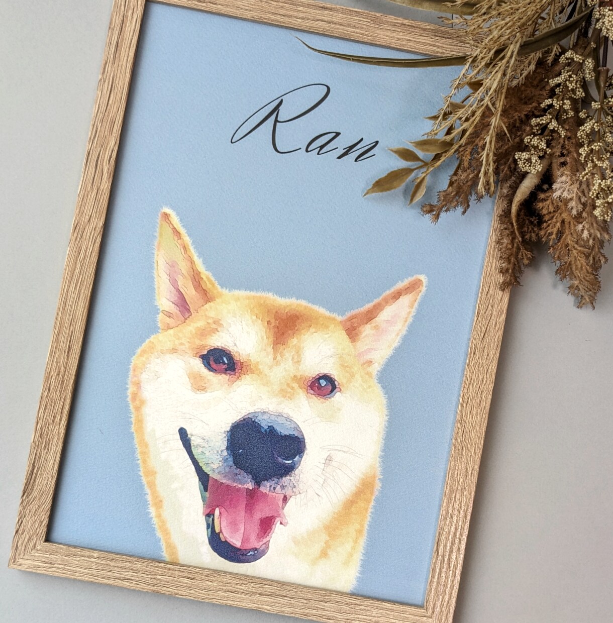 優しいタッチのおしゃれなペットの似顔絵作ります データ納品だけでなく、額縁付きa4印刷物の配送も可能 ペットイラスト作成 ココナラ