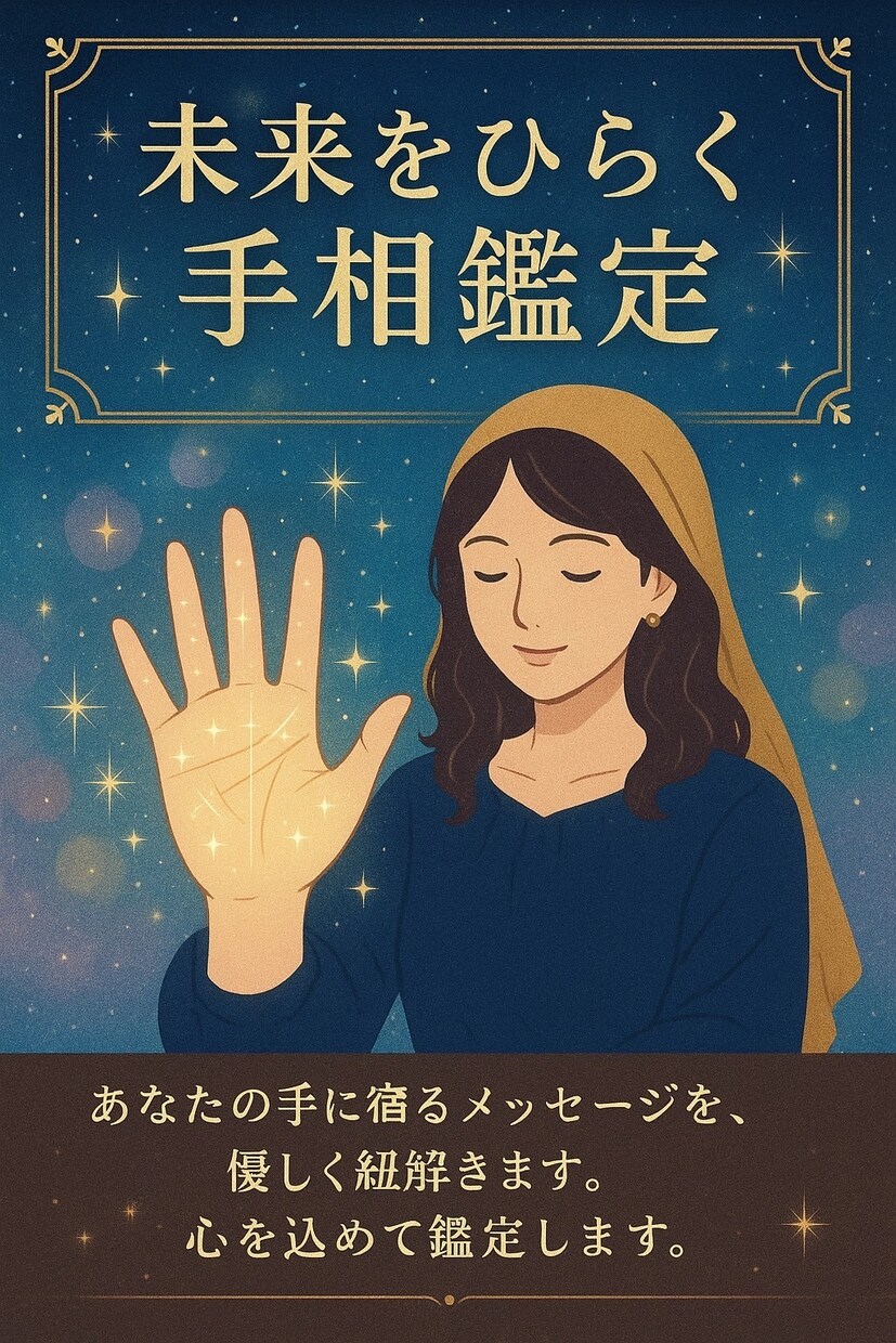 手相鑑定で運気をアップ！未来を導くヒントます 手相を通じて、人生の運命をより良くするためのアドバイスを