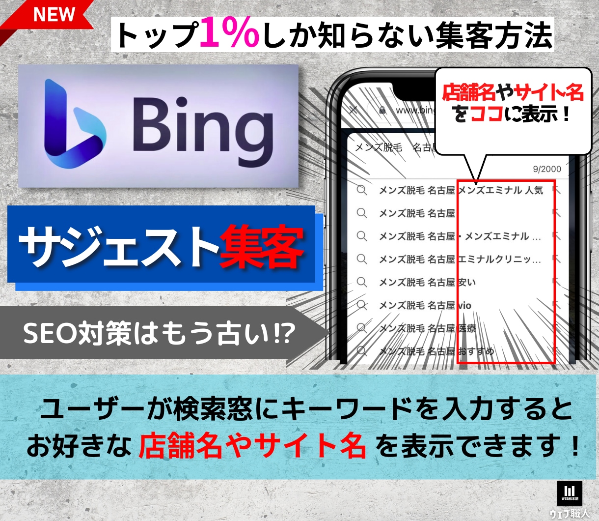 Bingの検索窓に店舗やサイトを上位表示します SEO対策はもう古い？集客できるホームページにしませんか？ | その他（Webマーケティング ...